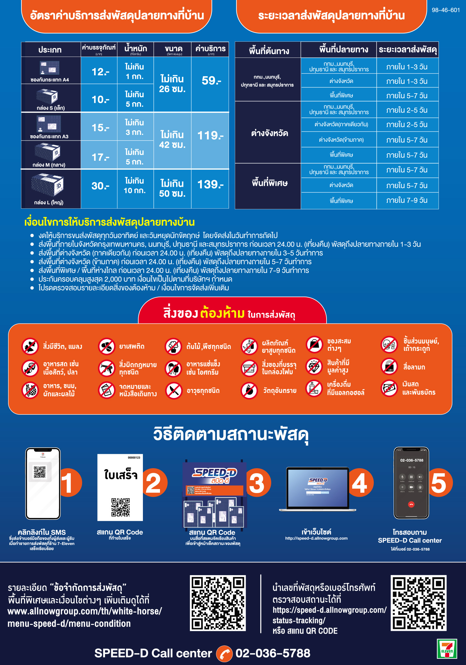 SPEED-D บริการรับ-ส่งพัสดุใน 7-11